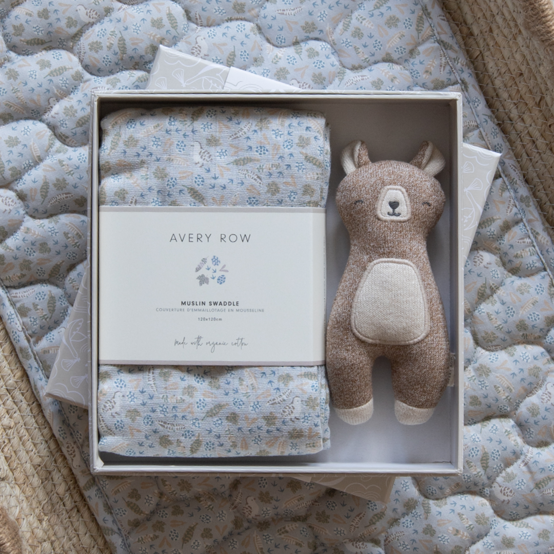 Swaddle & Cuddle New Baby Gift Set - Nature Trail & Avery Row UK