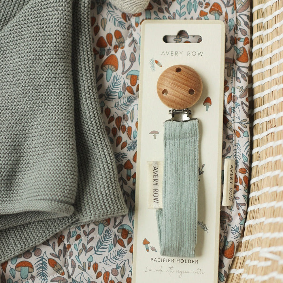 Pacifier Holder - Corduroy, Blue & Avery Row UK